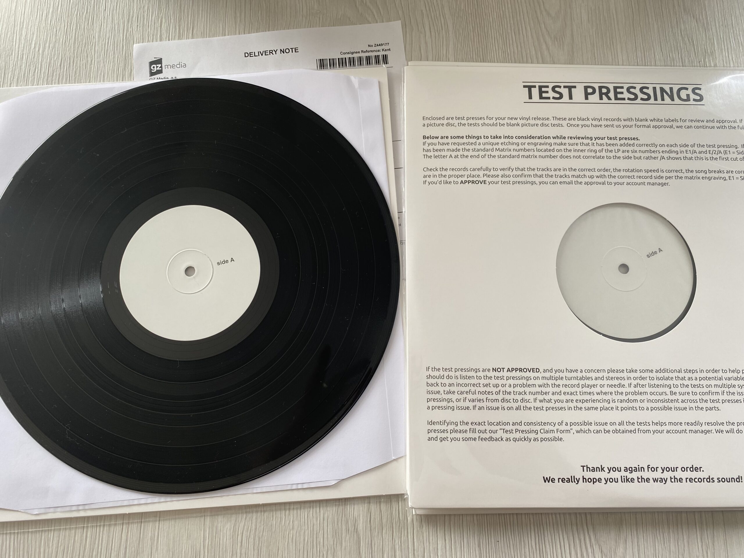 Test pressings - Keith Ames